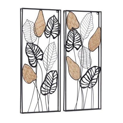 Set Of 4 Metal Geometric Cut-out Wall Decors Black - Olivia & May : Target