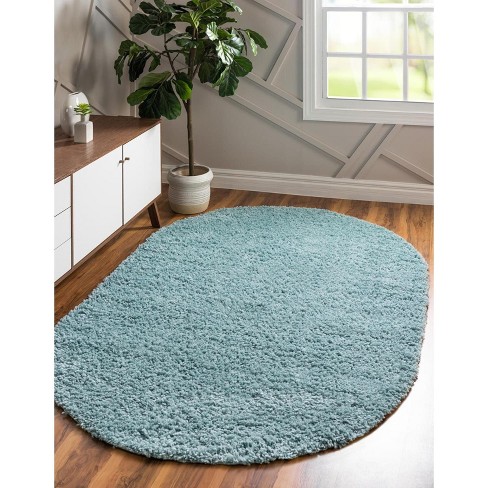 Unique Loom 5' 0 X 8' 0 Davos Shag Aqua Area Rug : Target