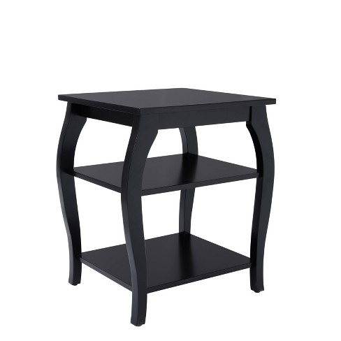 Aurora Solid Wood 2-shelf Side Table Black - Powell : Target