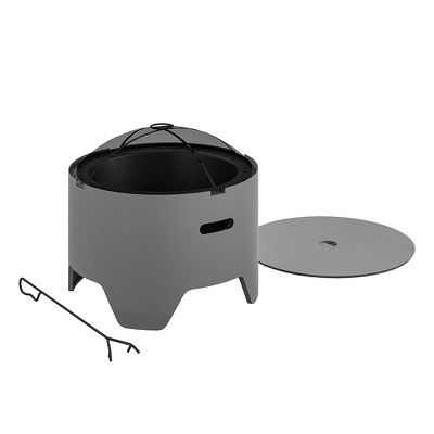 Cosco Outdoor Steel 23" Round Wood-burning Fire Pit With Rain Cover And ...
