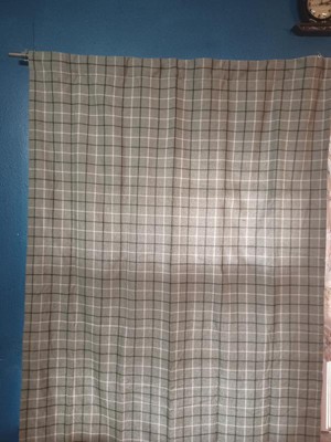 95"x50" Preston Plaid Rod Pocket And Back Tab Room Darkening Curtain ...