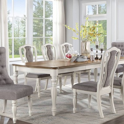 Chantelle 96" Dining Tables Marble Top And Pearl White - Acme Furniture ...