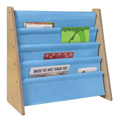 Wildkin Premium Sling Kids' Book Shelf Natural/sky Blue : Target