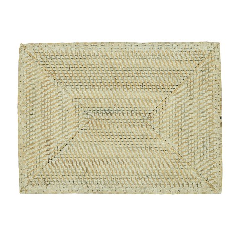 Saro Lifestyle Woven Rattan Table Mats (set Of 4), White : Target