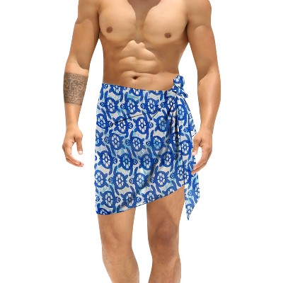 LA LEELA Men's Swimwear Cover Up Summer Pareo Sarong One Size Blue ...