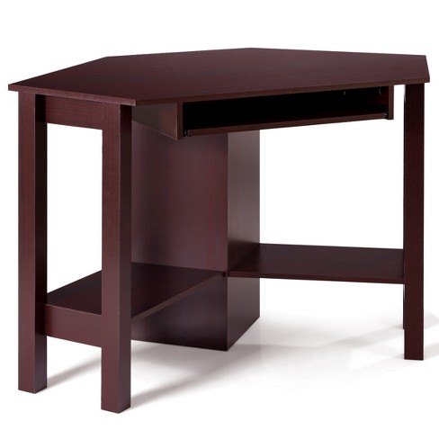 Tangkula Wooden Corner Computer Desk With Drawer Office Study Table ...