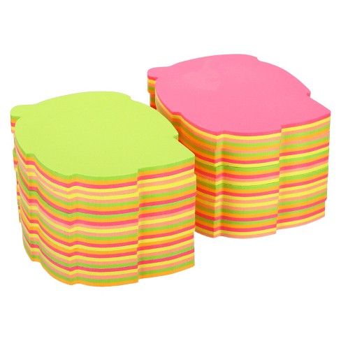 Unique Bargains Multicolored Leaf Shape Sticky Notes 100 Sheets/pad ...
