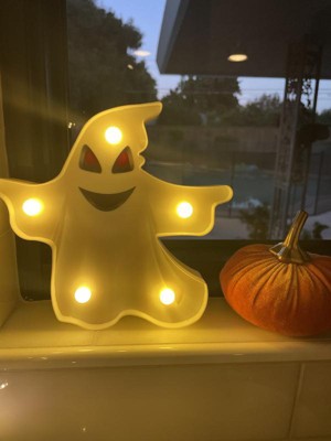 Northlight 7" Led Lighted White Ghost Halloween Marquee Sign : Target