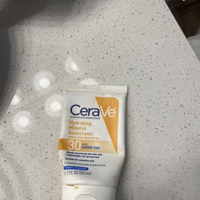 Cerave Hydrating Mineral Tinted Face Sunscreen Lotion - Spf 30 - 1.7 Fl Oz : Target