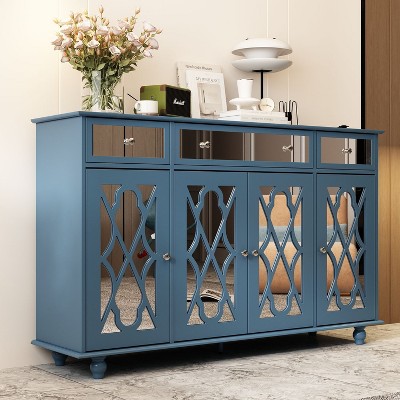 Famapy 55.1" Wide 3 Drawer Sideboard With Modern Design Cabinet Mirror ...