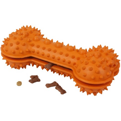 Pet Life Denta-bone Tpr Treat Dispensing And Dental Cleaning Durable Dog Toy, Orange : Target