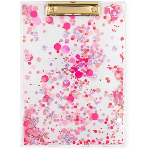 Packed Party Celebrate Acrylic Clipboard; Cute Pink Plastic Decorative ...