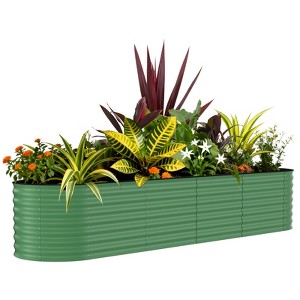 8x2x2 Ft Galvanized Raised Garden Bed, 24 Inch Tall Metal Planter Box ...