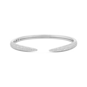 SHYMI Pavé Claw Cuff Bangle — 18K Gold-Filled, Rhodium-Plated, Cubic ...