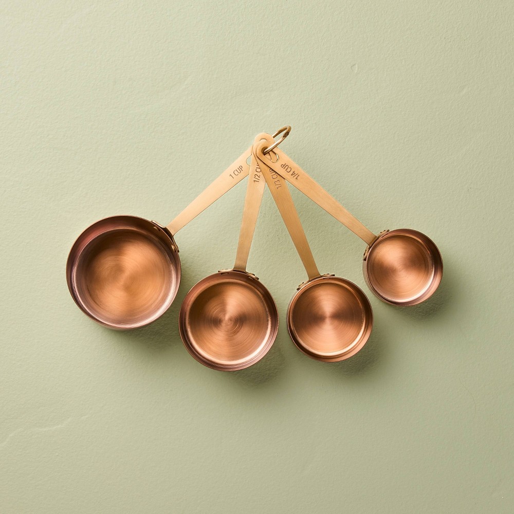 4pc Stainless Steel Measuring Cup Copper - Hearth & Hand™ with Magnolia ...