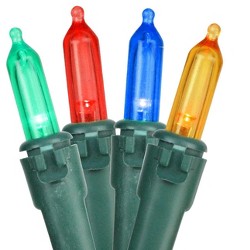 Northlight 50ct Mini Led String Lights Multi-color - 16.25' Green Wire ...