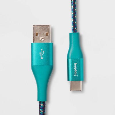 10' Usb-c To Usb-a Braided Cable - Heyday™ Ocean Teal/navy : Target