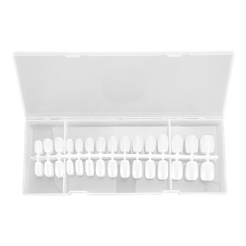 Unique Bargains Women's Frosted Short Round Fake Nails Clear 1 Set : Target
