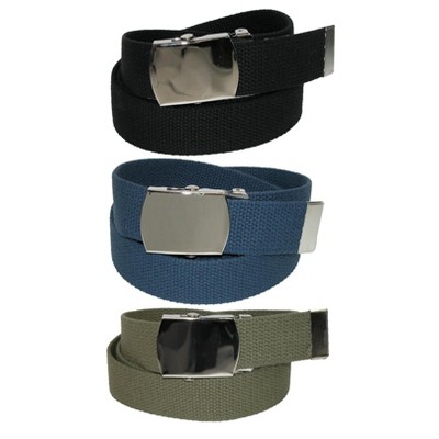 Ctm Cotton With Nickel Buckle Adjustable Belt (pack Of 3 Colors), Black ...