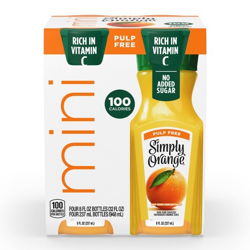 Simply Pulp Free Orange Juice - 4pk/8 Fl Oz : Target