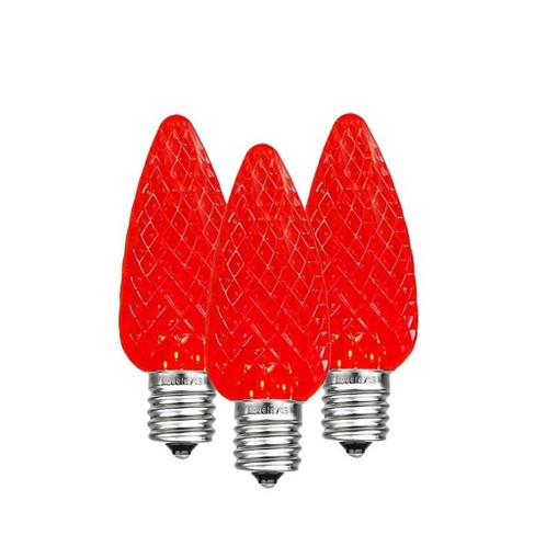 Novelty Lights Red C7 Led Faceted Christmas Replacement Bulbs Dimmable ...