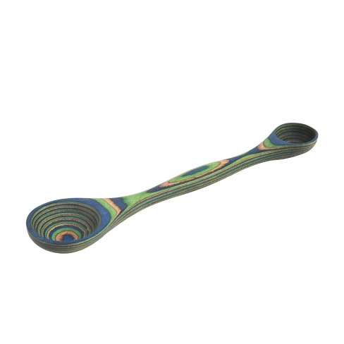 Island Bamboo 9-inch Pakkawood Double Sided Measuring Spoon, Peacock ...
