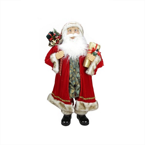 Northlight Standing Santa Claus With Floral Print Vest Christmas ...