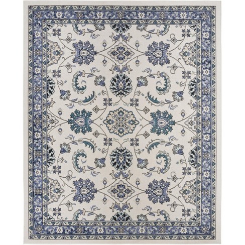Nourison Essentials Floral Persian Indoor Outdoor Rug Ivory Blue 5' X 7 ...