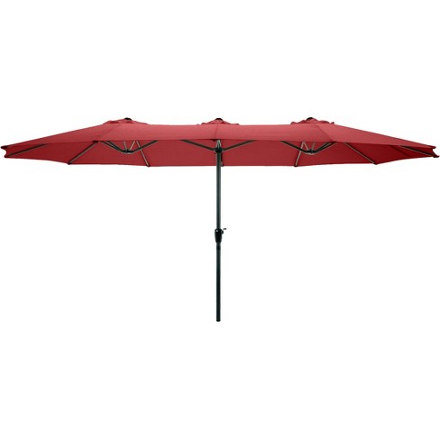Extra Large Outdoor Umbrella - 15 Ft Double Patio Shade With Easy Hand Crank For Outdoor ...