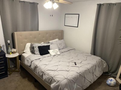 Glenwillow Home Huppe Upholstered Platform Bed Frame, Button-tufted Mcm ...