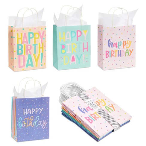 Sparkle And Bash 24 Pack Birthday Gift Bags For Girls And Boys With ...