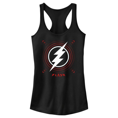 Juniors Womens The Flash Large Lightning Bolt Stamp Racerback Tank Top ...