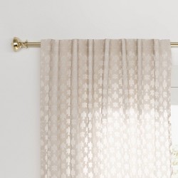 1pc 40"x84" Light Filtering Boho Macrame Tassel Curtain Panel Tan ...