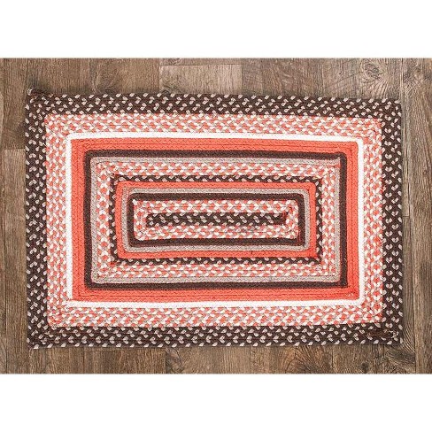 The Lakeside Collection Country Braided Autumn Runner Rug With Bordered ...