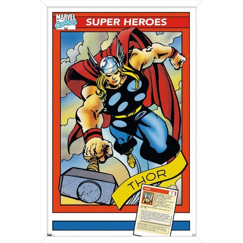 Trends International Marvel Trading Cards - Thor Framed Wall Poster ...
