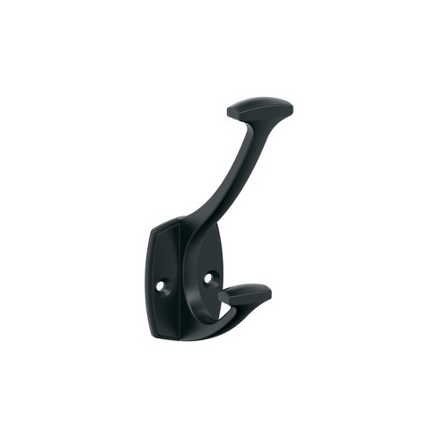 Amerock Vicinity Traditional Double Prong Matte Black Wall Hook : Target