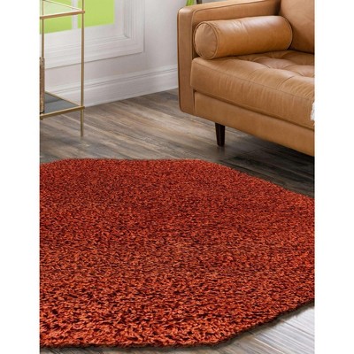 Unique Loom 4' 0 X 4' 0 Octagon Solid Shag Terracotta Area Rug : Target