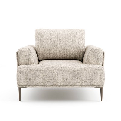 Borne Swivel Accent Chair Brown: Faux Leather Comfort, 360-degree ...