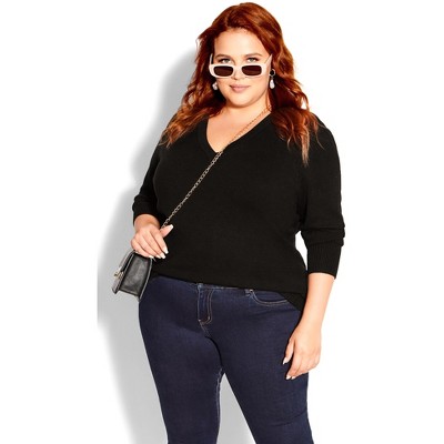 City Chic | Women's Plus Size Hannah Jumper - Black 20w : Target