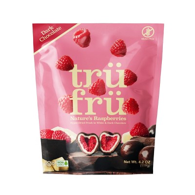 Tru Fru Hyper-dried Raspberries Covered In Dark Chocolate Candy - 4.2oz ...