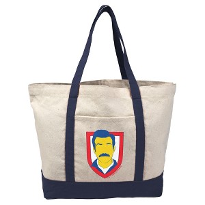 Ted Lasso Mustache Canvas Tote Bag With External Pocket, Reusable ...