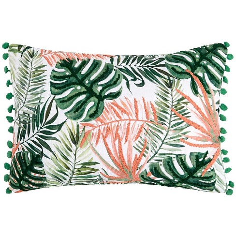 The Lakeside Collection Tropical Embroidered Accent Pillow - Oblong ...