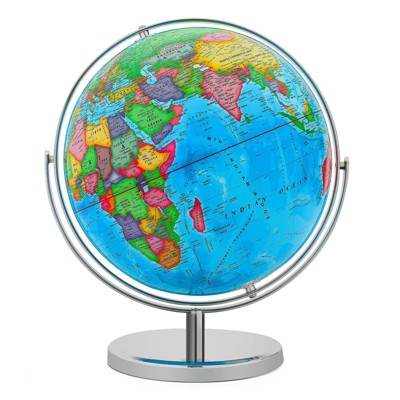 13" Illuminated World Globe 720 Degree Rotating Education Cartography ...