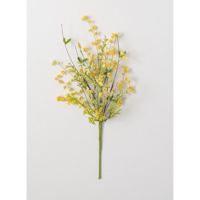 Sullivan's Christmas Yellow Wispy Spray, Yellow Faux Floral Stem for ...