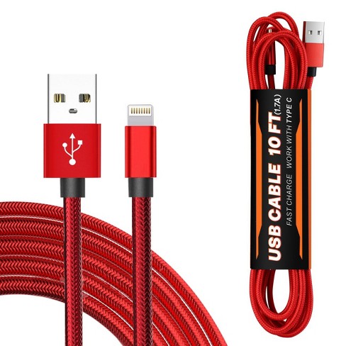 Reiko 1.7a 10ft Usb Cable For Ios In - Red : Target