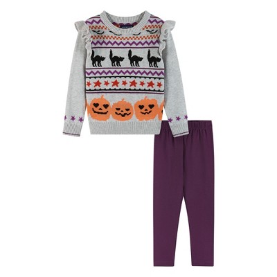 Andy & Evan Kids Halloween Fair Isle Sweater & Legging Set Grey, Size ...