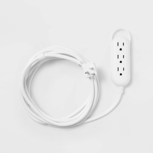 12' 3-outlet Indoor Extension Cord White - Heyday™: Flat Plug, 16 Awg ...