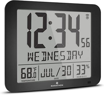 Marathon Slim Atomic Sleek And Stylish Wall Clock With Full Calendar ...