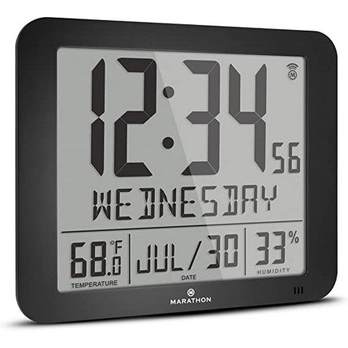 Marathon Slim Atomic Sleek And Stylish Wall Clock With Full Calendar ...
