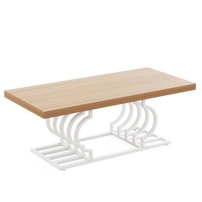 Tribesigns Modern Rectangular Coffee Table White & Gold : Target